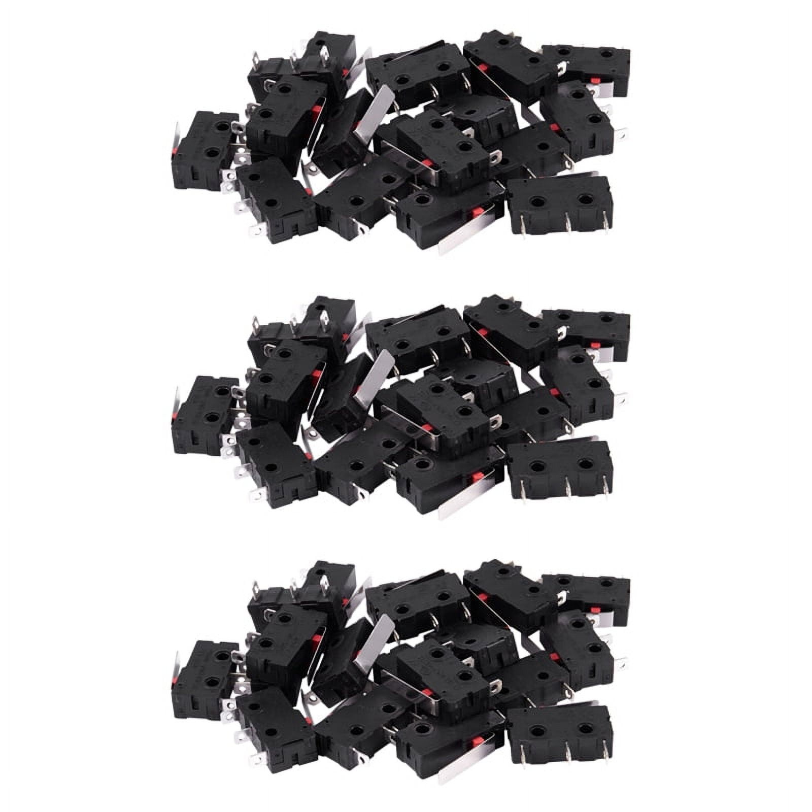 60Pcs AC 125V 250V 5A SPDT 3-Pin Momentary Plastic -Limit Switch Black ...