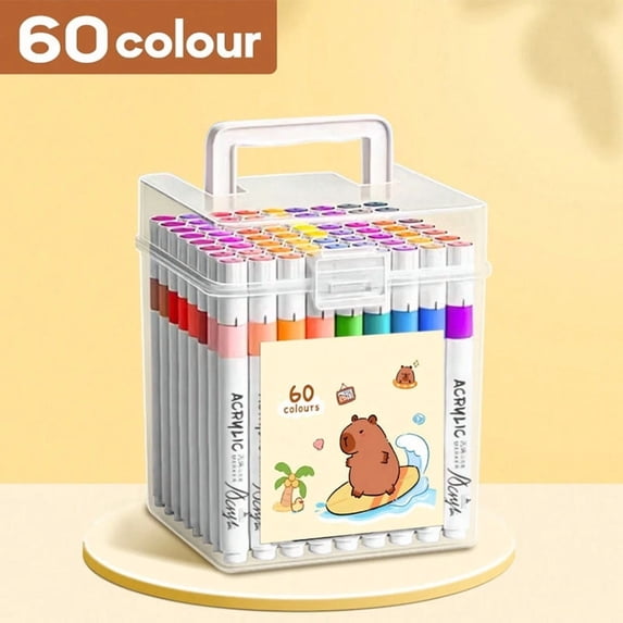 60Pcs Acrylic Markers Art DIY Graffiti Pens Colorful Painting ...