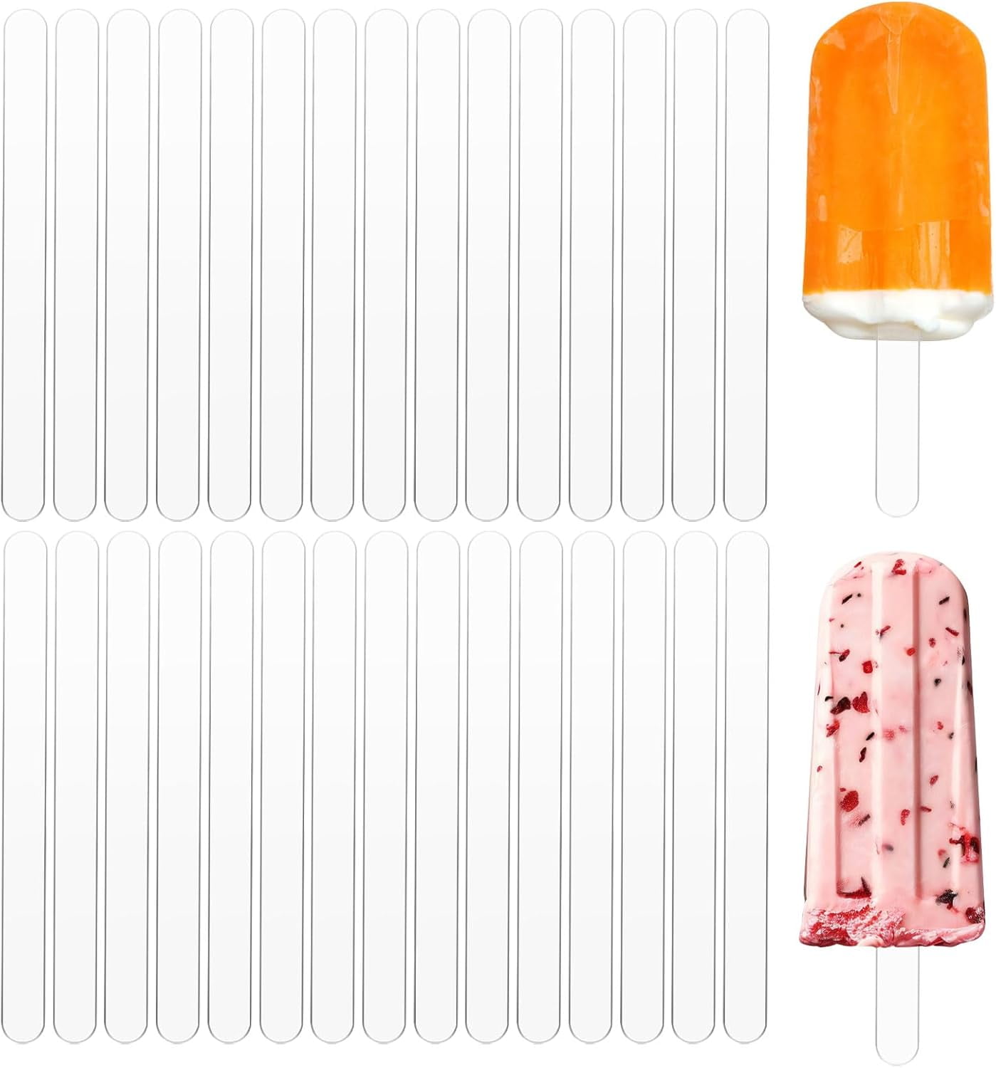 60Pcs Acrylic Sticks Reusable Cakesicle Sticks Cake Pop Mold Ice Pop ...