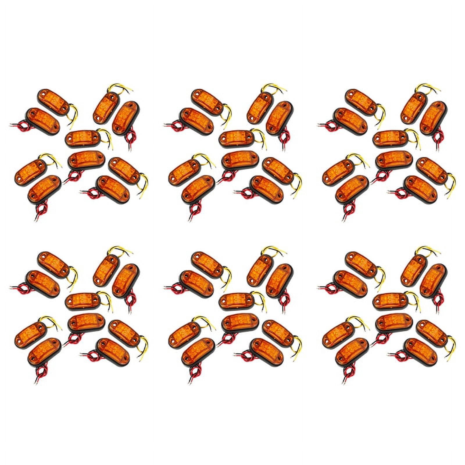 60Pcs Amber 2 LED Light Oval Clearance Trailer Car Truck Side Marker ...