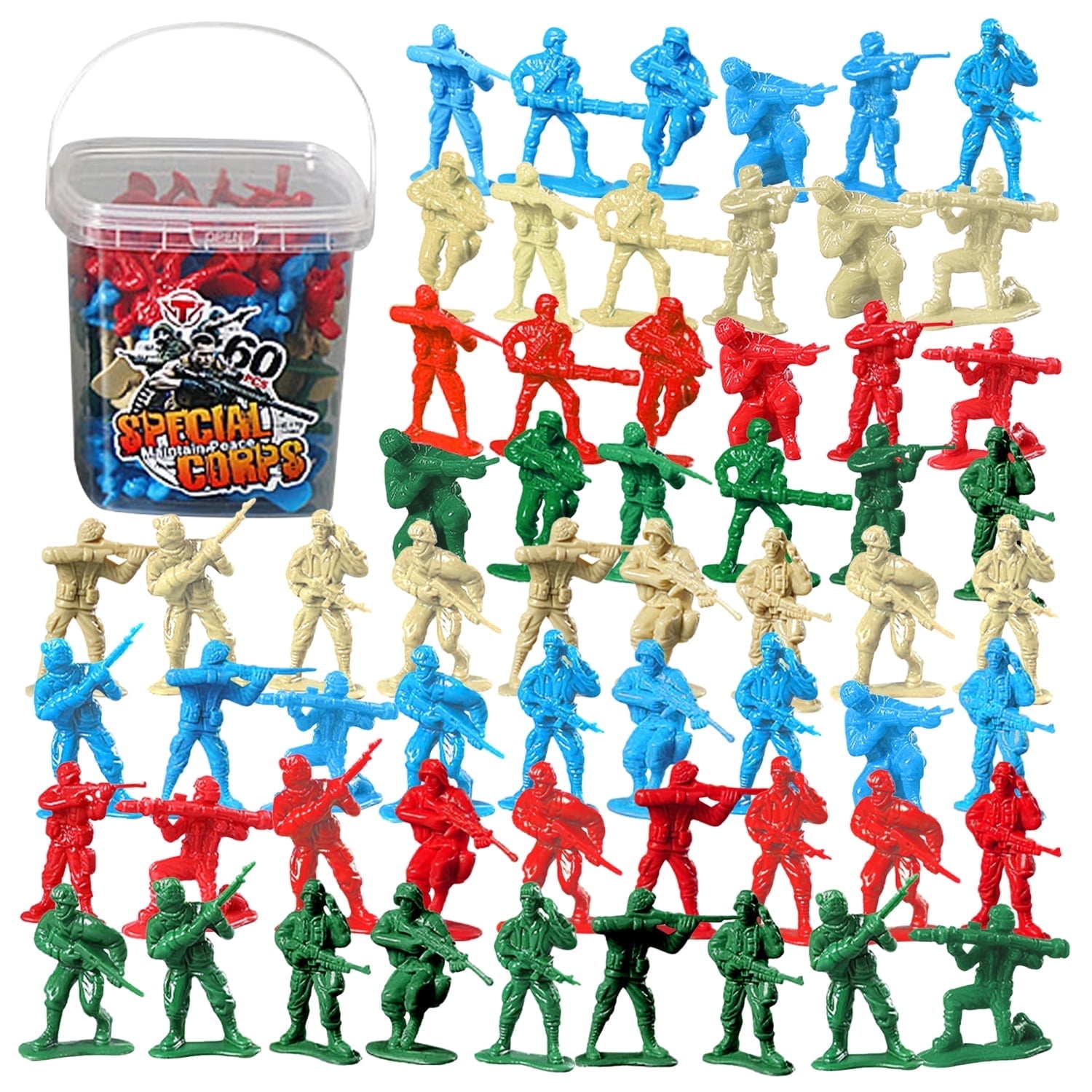 60 Pcs Army Men Toy, Toy Soldiers Action Figures for Boys, Military ...