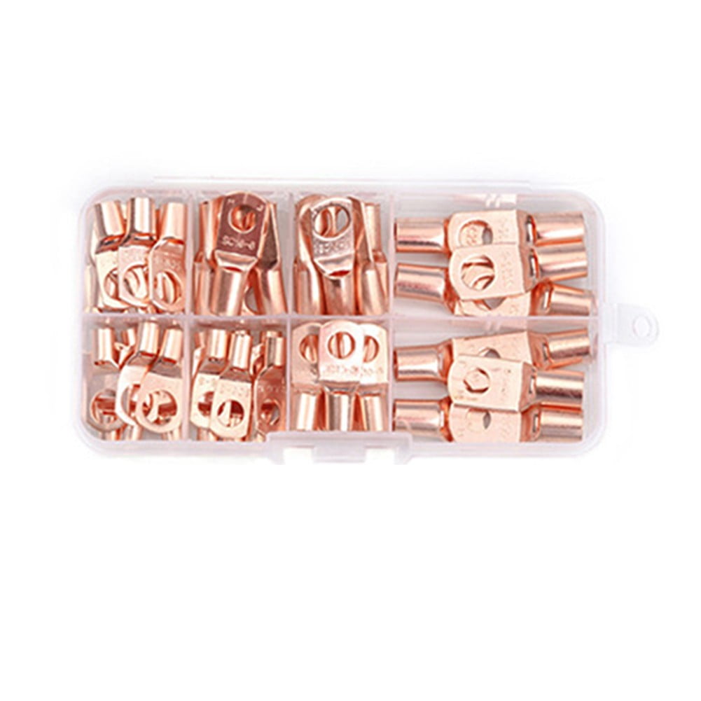 60Pcs Assortment Copper Ring Terminal Wire Crimp Connector Battery ...