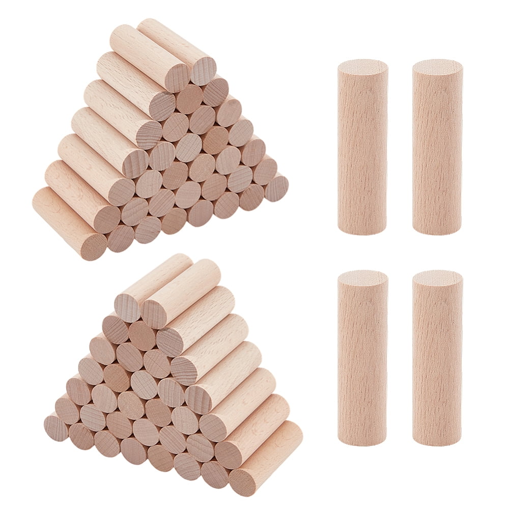 60Pcs Beech Wood Craft Sticks Round Wooden Sticks for Model Building ...