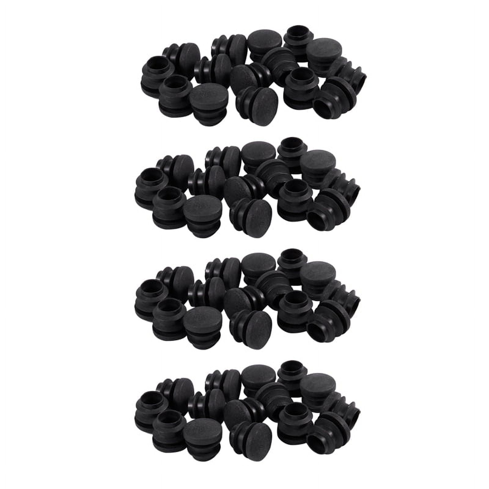 60Pcs Black Plastic Blanking End Cap Round Tube Insert Pipe Bung 16mm ...