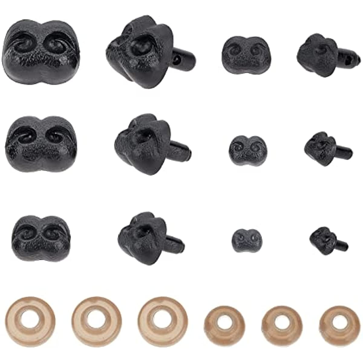 60Pcs Black Plastic Noses Plastic Safety Noses Craft Nose Teddy Bear ...
