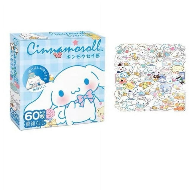60pcs Box Anime Stickers Kawaii Sanrio Hello Kitty Kuromi Cinnamoroll