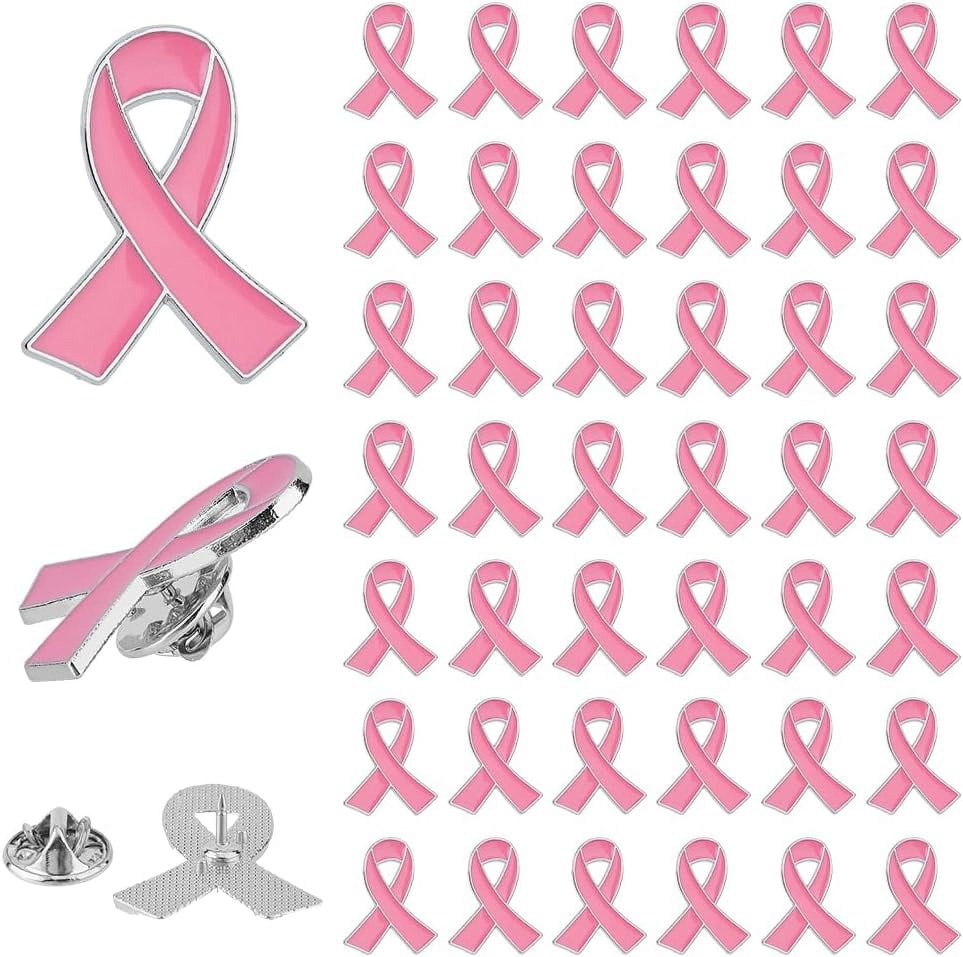 60Pcs Breast Cancer Awareness Ribbon Enamel Pins Official Pink Alloy ...