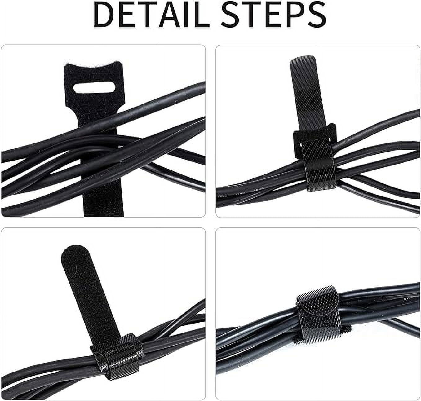 60Pcs Cable Ties, Black Zip Ties, 6 Inches Reusable Adjustable Cord ...