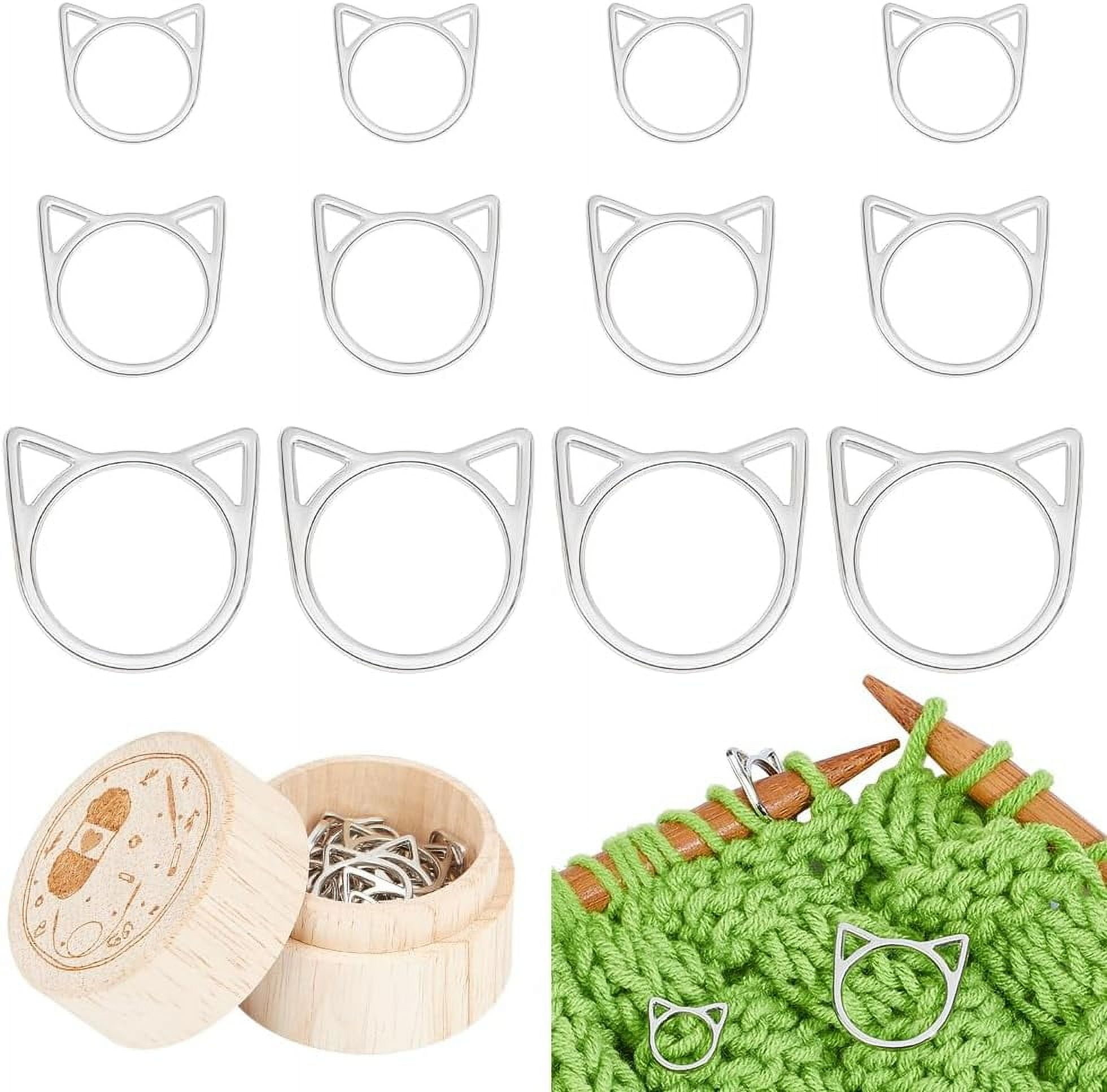 60Pcs Cat Shape Stitch Markers for Crocheting, 3 Size Alloy Crochet ...