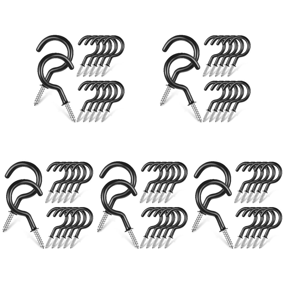 White Hooks 12 Pcs White Vinyl Coated Ceiling Hooks - 1-1/4 Inch Screw ...