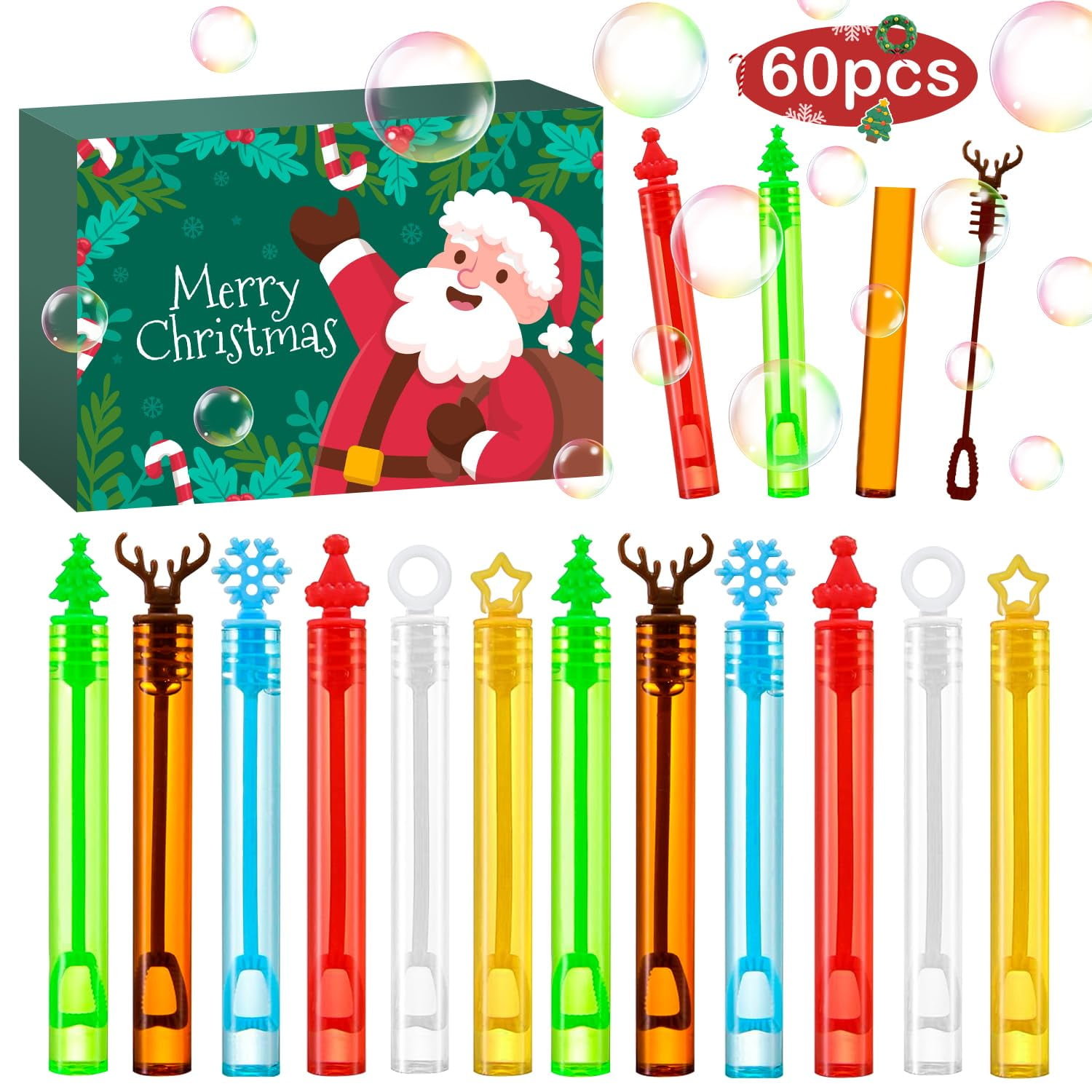60Pcs Christmas Bubbles Party Favors for Kids, Christmas Bag Stocking ...