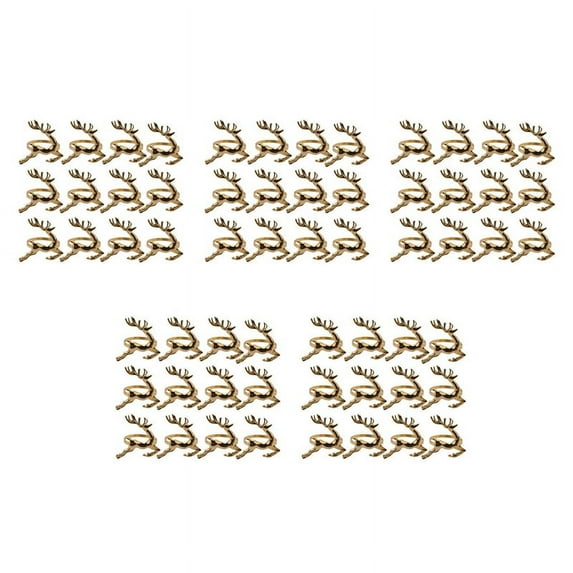 60Pcs Christmas Deer Napkin Rings Gold Alloy Napkin Buckle Napkin Ring ...