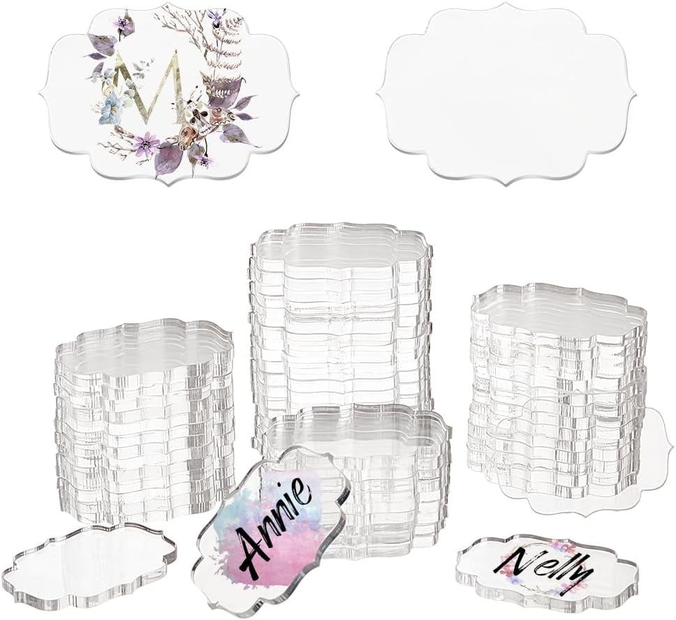 60Pcs Clear Acrylic Place Cards Acrylic Seating Cards Sign DIY ...