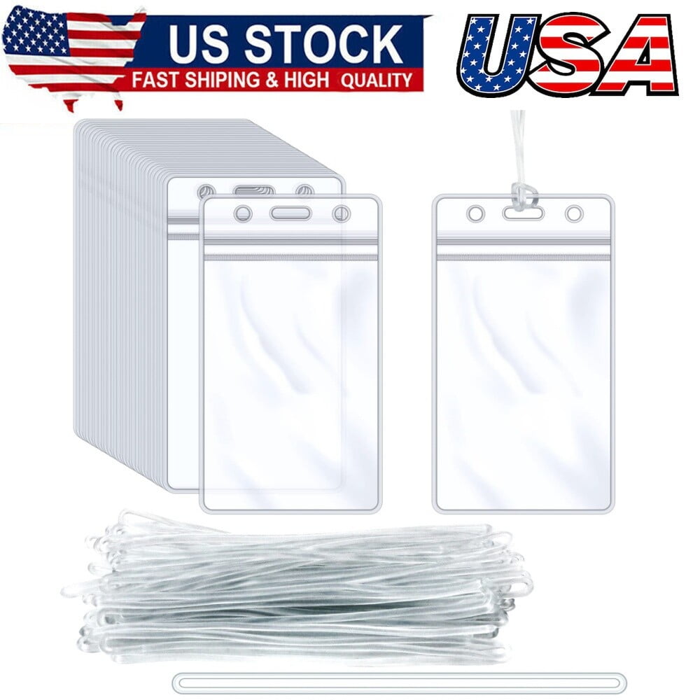 60Pcs Clear Plastic Bag Tags,Luggage Bag Tag Holder Bulk,Identification ...