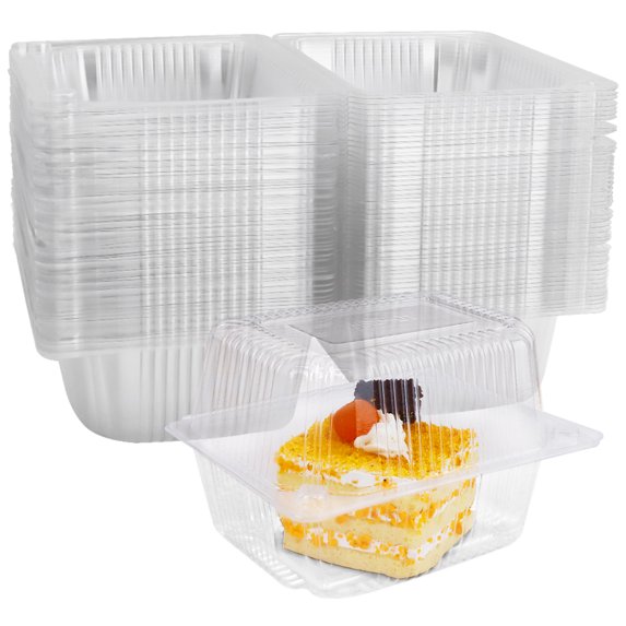 60Pcs Clear Plastic Food Square Boxes, Transparent Clamshell Dessert ...
