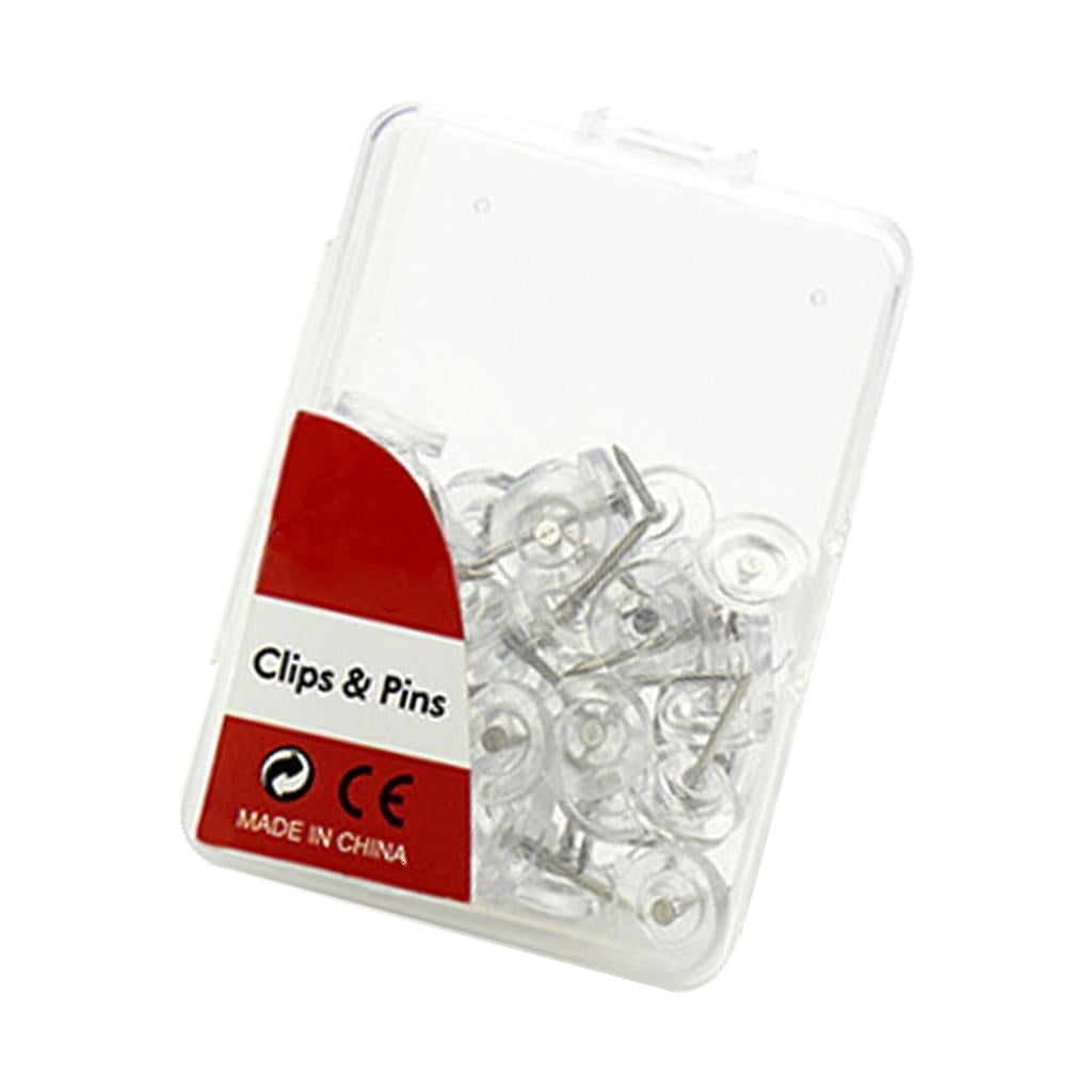 60Pcs Clear Round Flat Push Pins Decorative Thumbtacks Cork Notice ...
