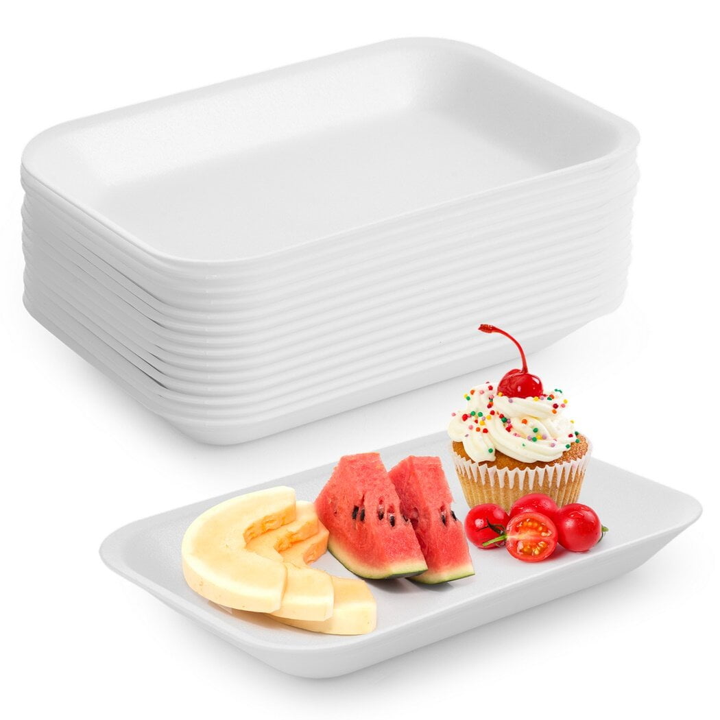 60Pcs Foam Trays for BBQ Grill, Food Serving & Crafts, Disposable for ...