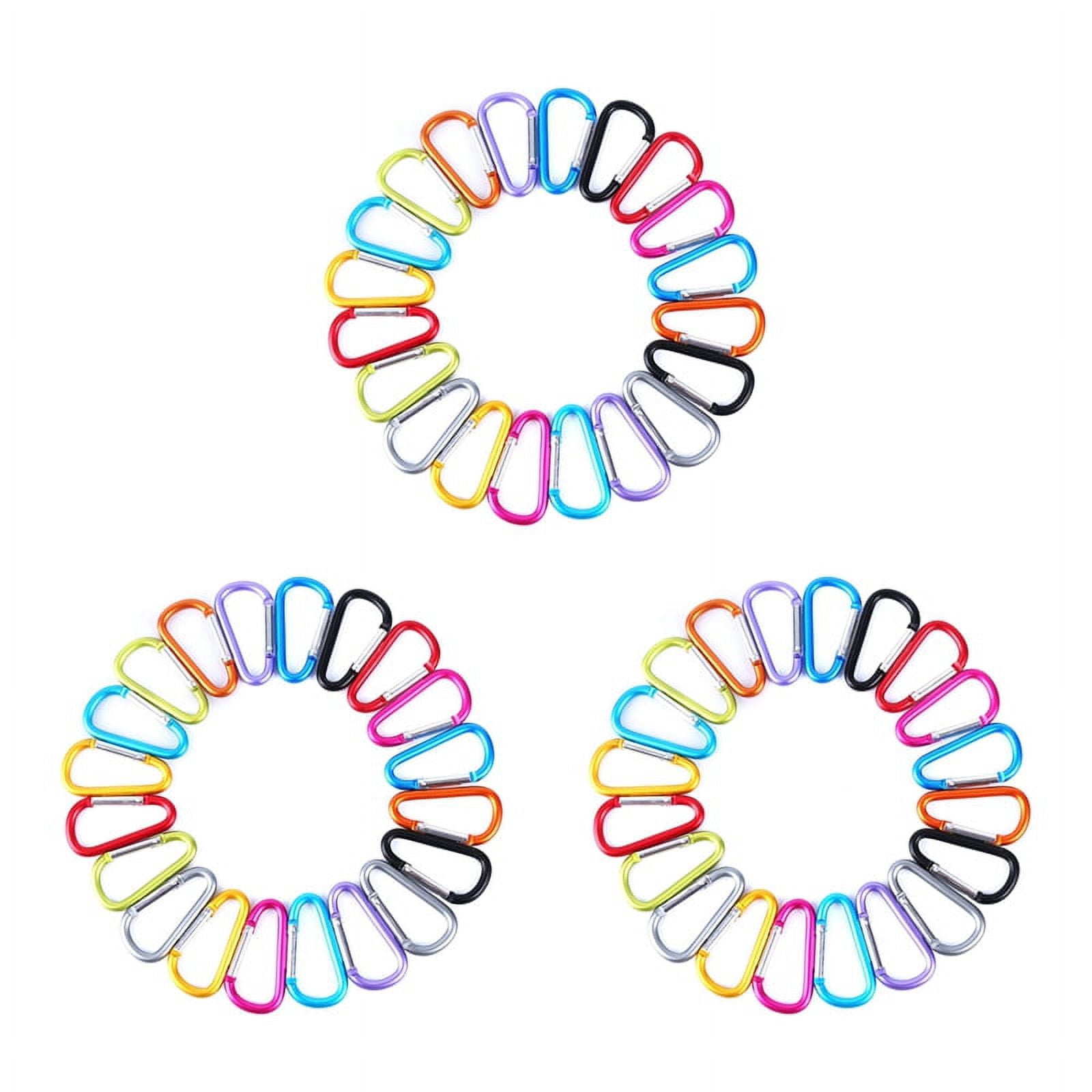 60Pcs D-Ring Locking Carabiner Keychain Spring Clip Lock Carabiner Hook ...