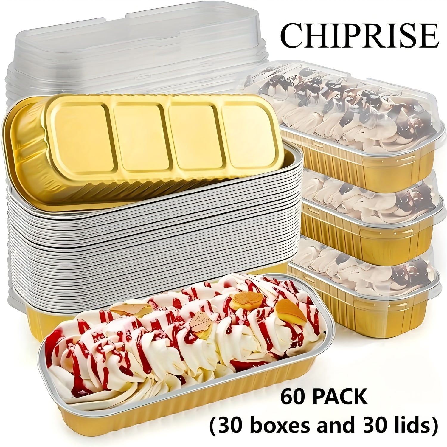 60Pcs Disposable Rectangular Mini Loaf Boxes with Lids - Multi-Color ...