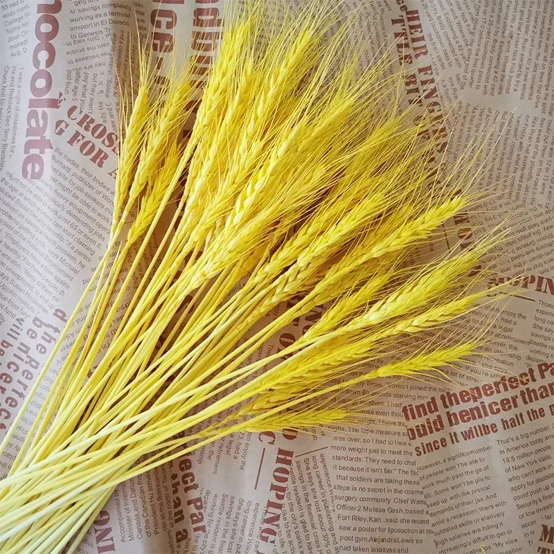60Pcs Dried Flowers Natural Wheat Stalks Home Wedding Decor Artificial ...