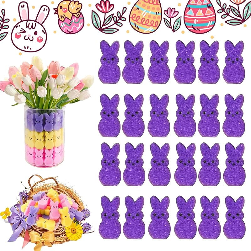 60Pcs Easter Peep Sponges, Sponge Easter Peeps, Sponge Peeps, Easter ...