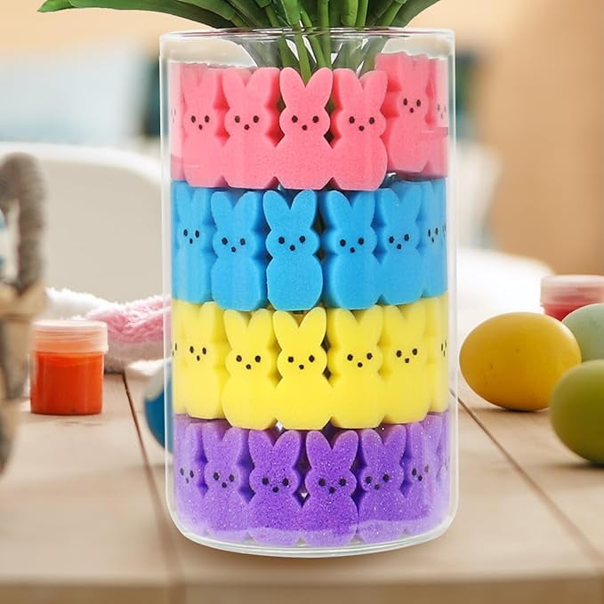 60Pcs Easter Peep Sponges, Sponge Easter Peeps, Sponge Peeps, Easter ...