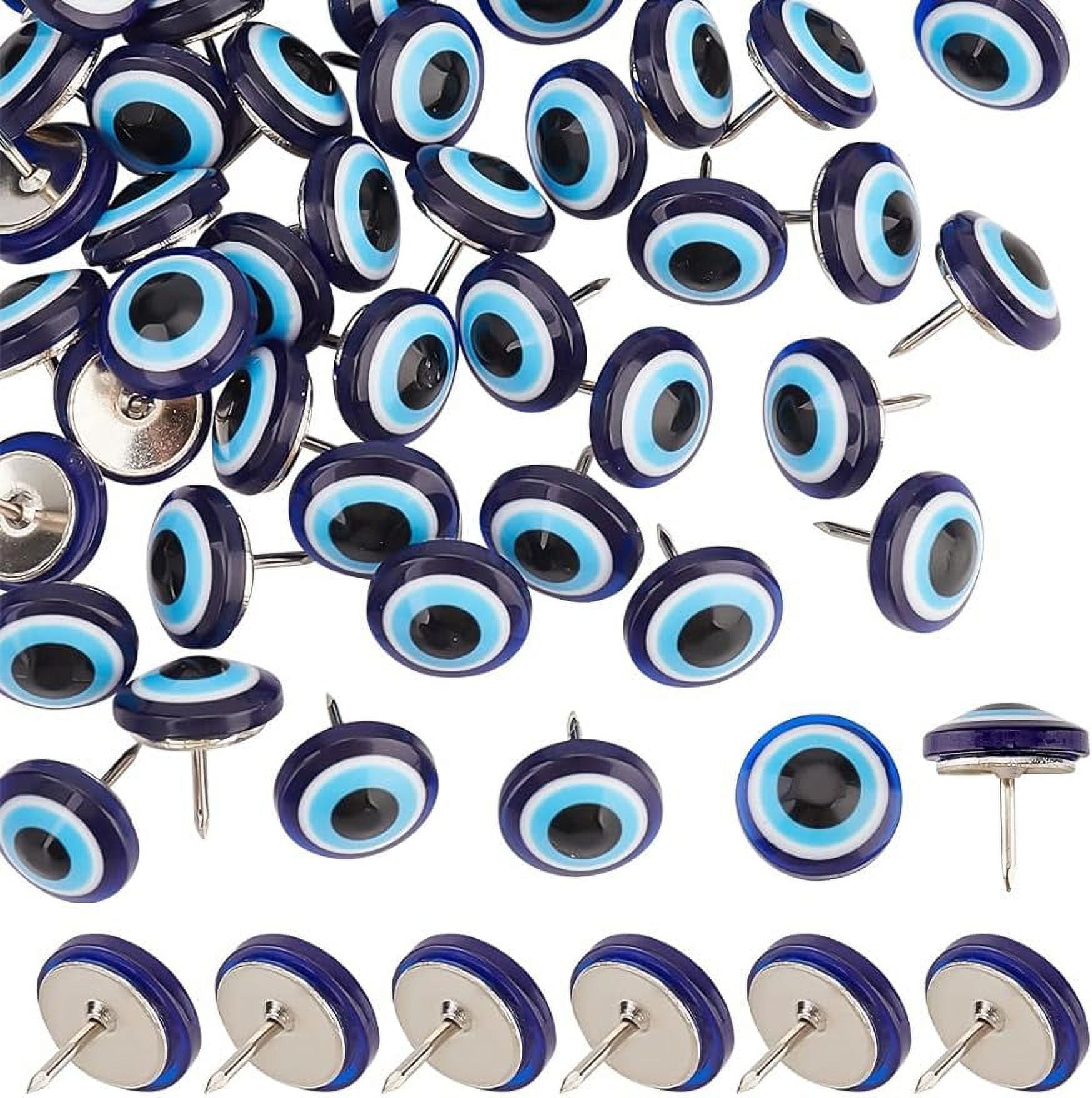 60Pcs Evil Eye Thumbtacks Half Round Resin Evil Eye Pins 13mm Small ...