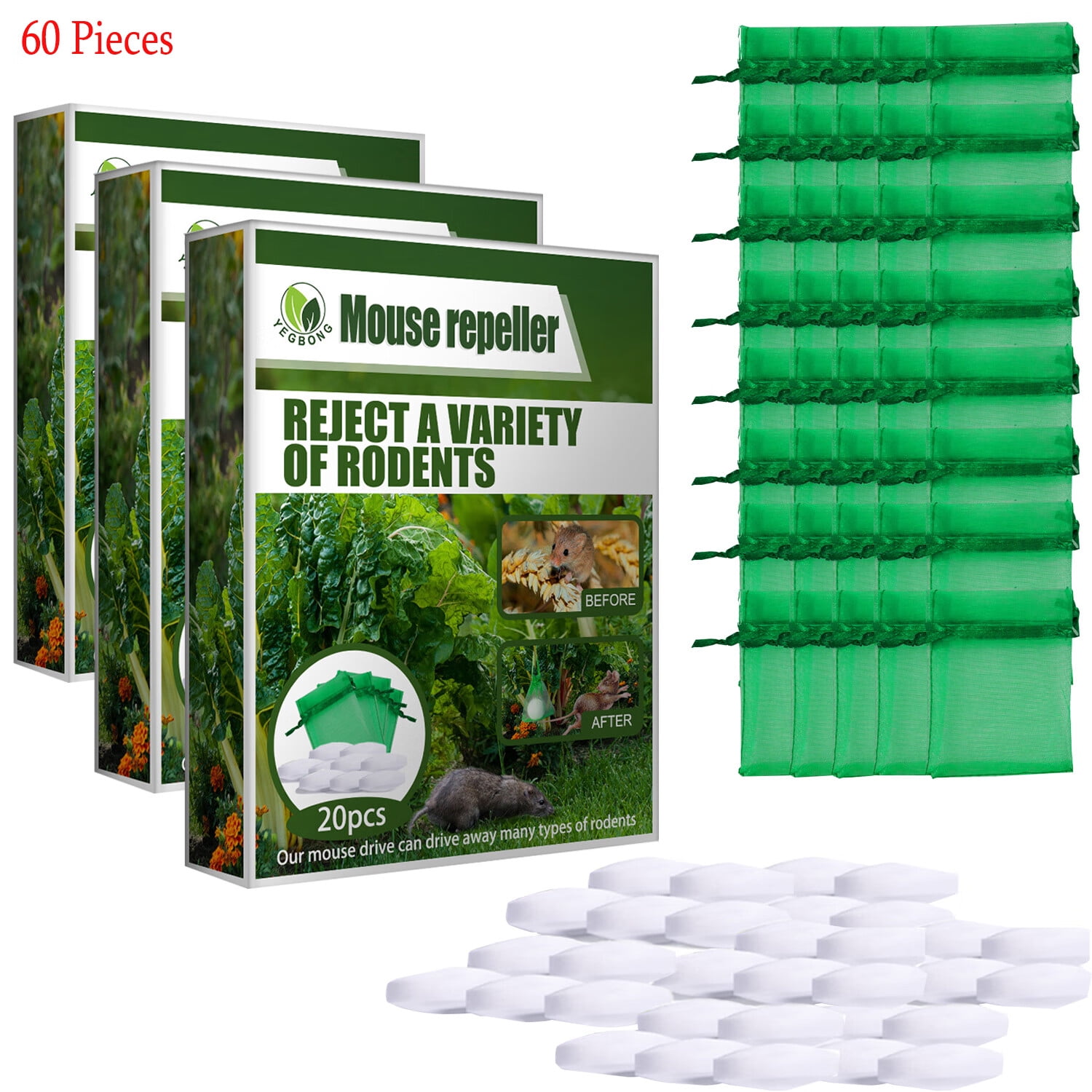 60Pcs Extra-Strength Mouse Repellent, Peppermint Oil Rat Repellent For ...