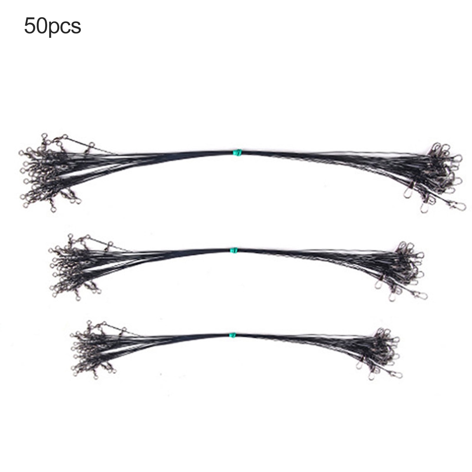 60Pcs Fishing Wire Leaders Heavy Duty with Snap Swivel Stainless Steel ...