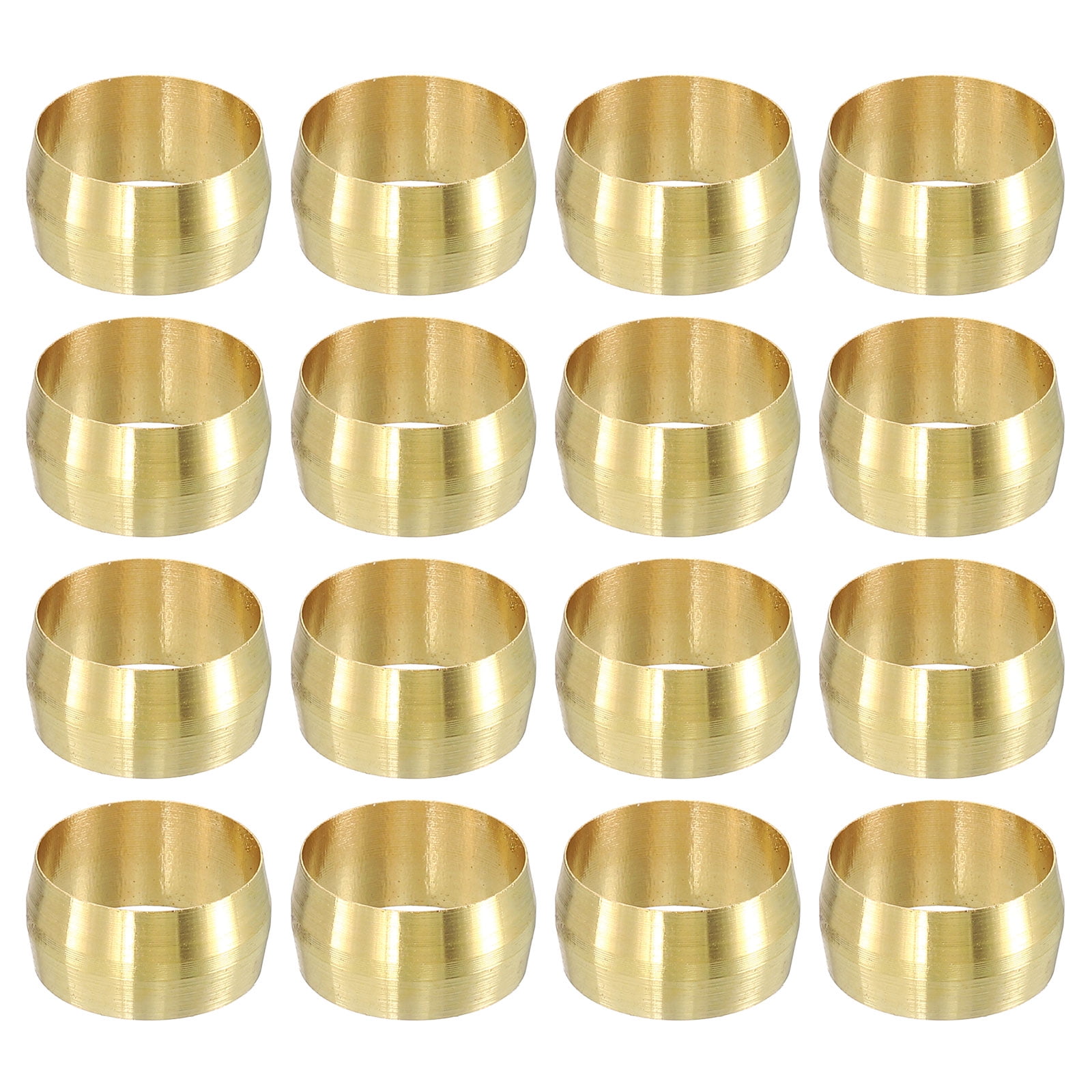 60Pcs Fit for 16mm(5/8") Tube OD Brass Compression Sleeve Ferrules Brass Compression Tube ...