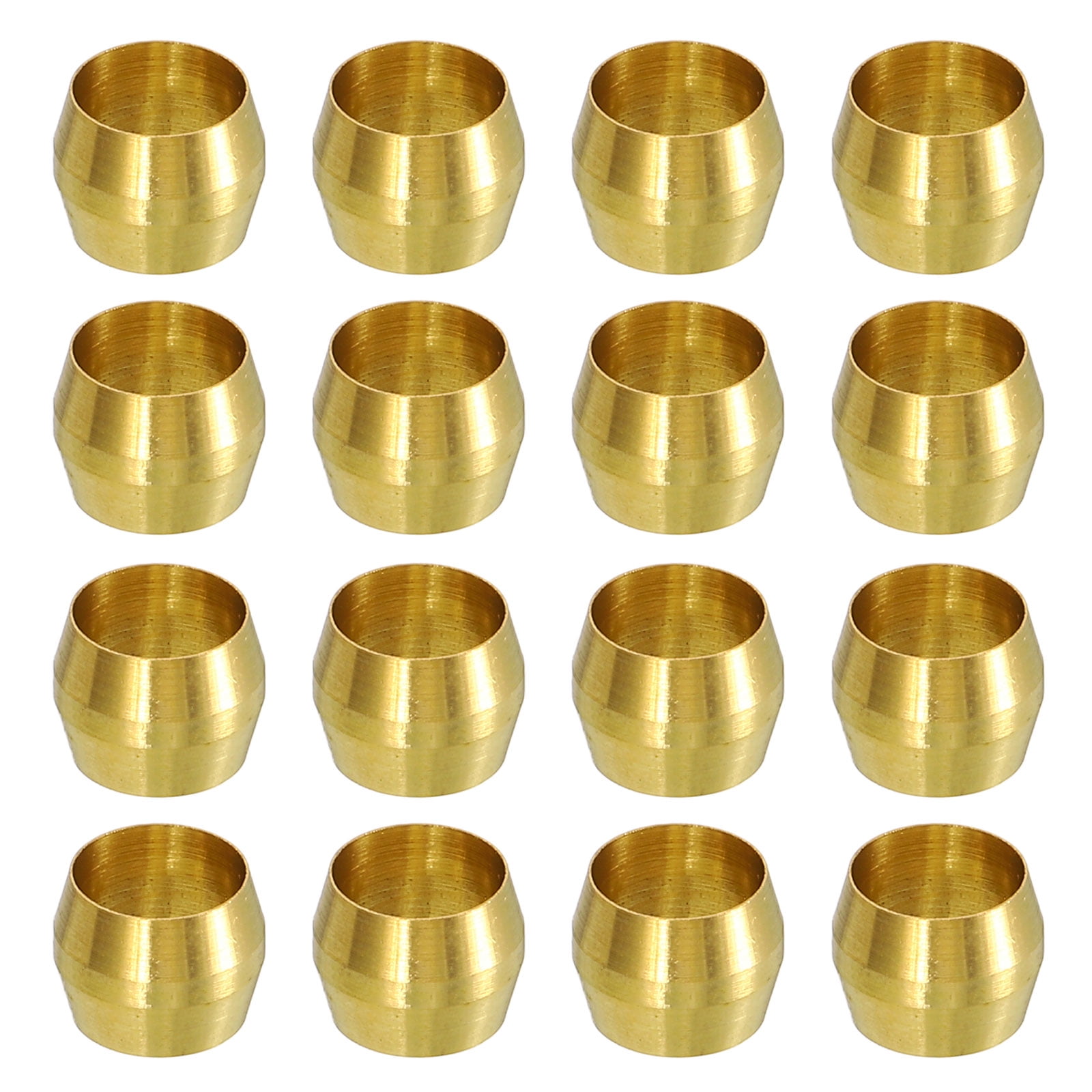 60Pcs Fit for 6mm(1/4") Tube OD Brass Compression Sleeve Ferrules Brass ...