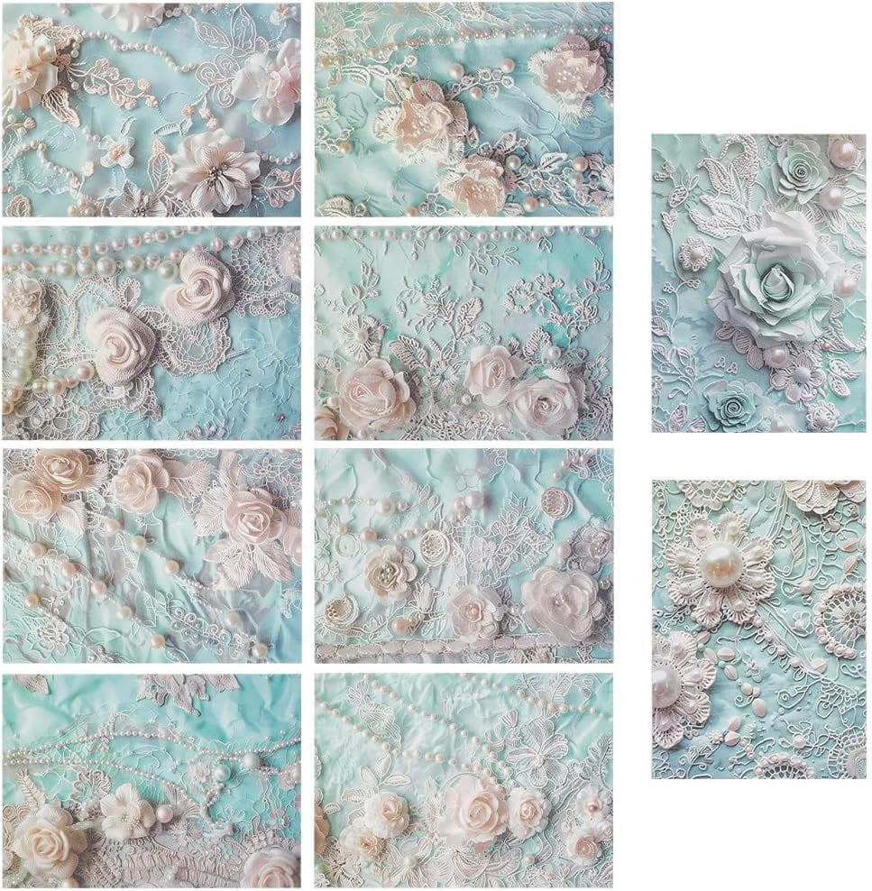 60Pcs Floral Pattern Scrapbook Paper Vintage Scrapbooking Papers Flower ...