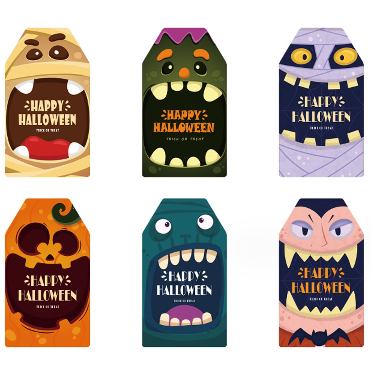 60Pcs Halloween Tags with String Halloween Ghost Tag Happy Boo Day ...