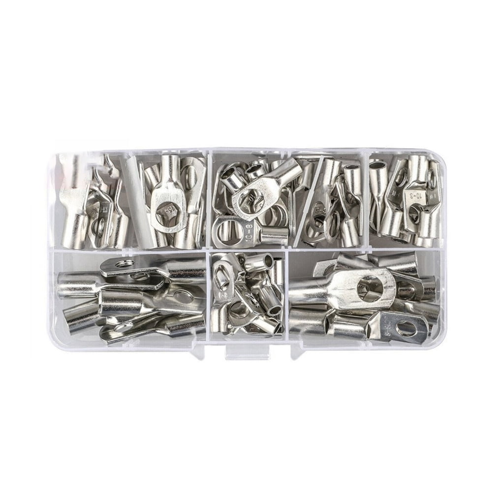 60Pcs Heavy Duty Copper Wire Lugs Rings Terminals Battery Cable Lugs ...
