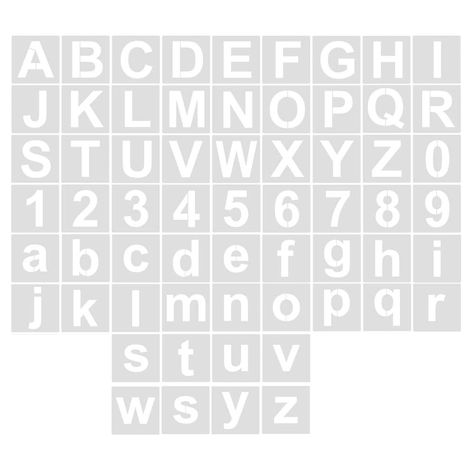 60Pcs Letter And Number Stencils Drawing Templates Reusable PET ...