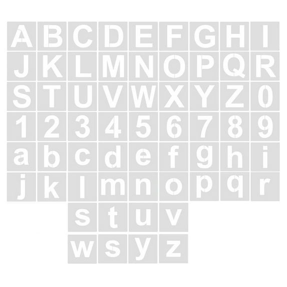 60Pcs Letter And Number Stencils Drawing Templates Reusable PET ...
