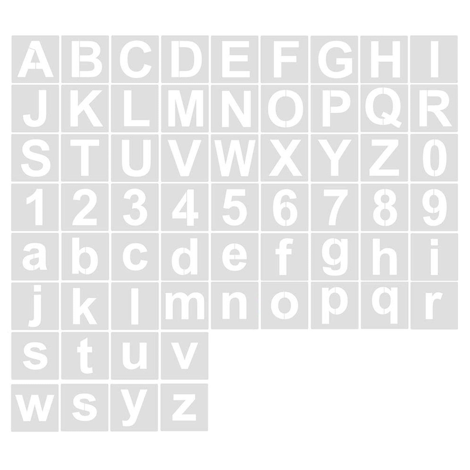 60Pcs Letter and Number Stencils Flexible PET Painting Templates For ...