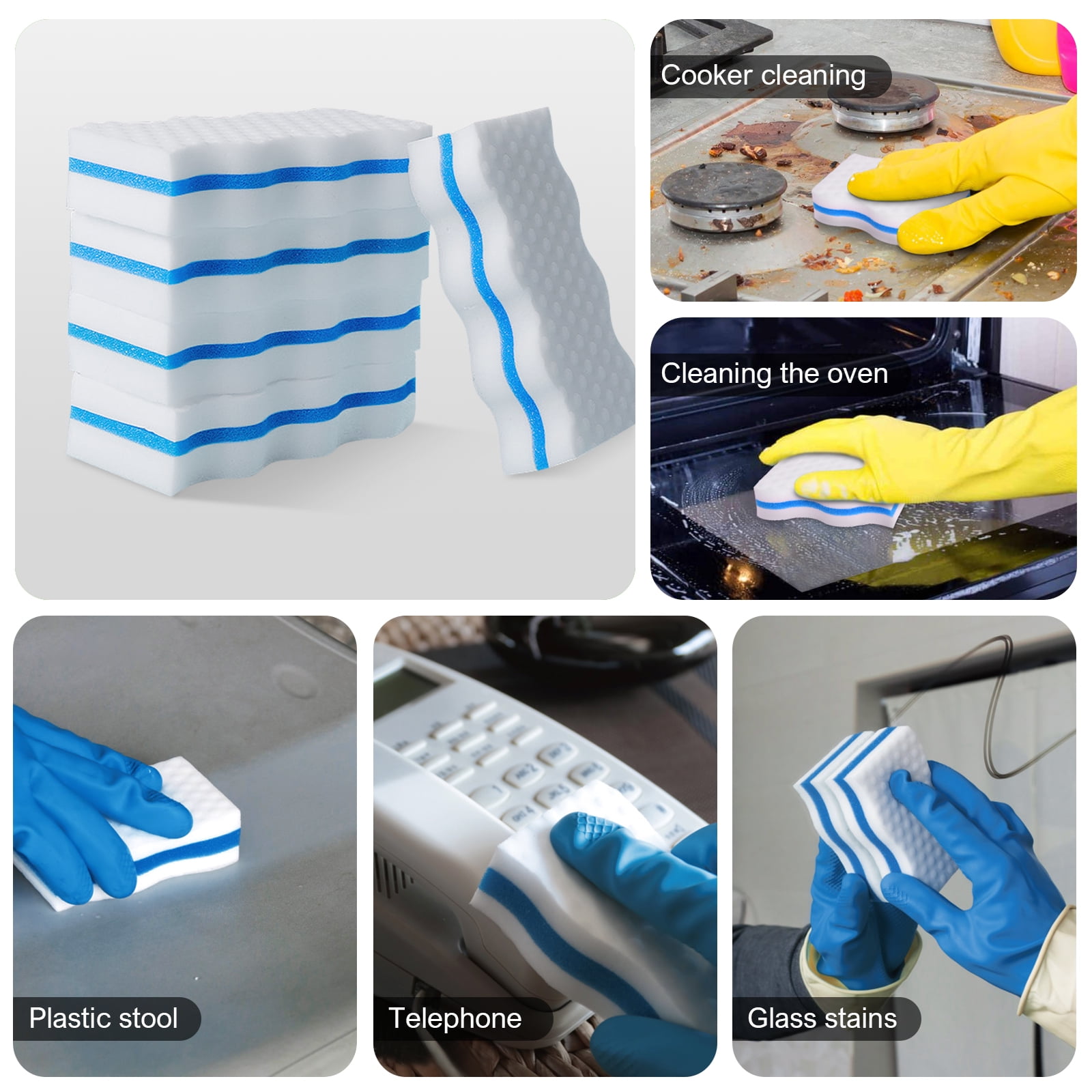 60Pcs Magic Sponge,Melamine Sponge - 2X Thicken 2X Long Lasting ...
