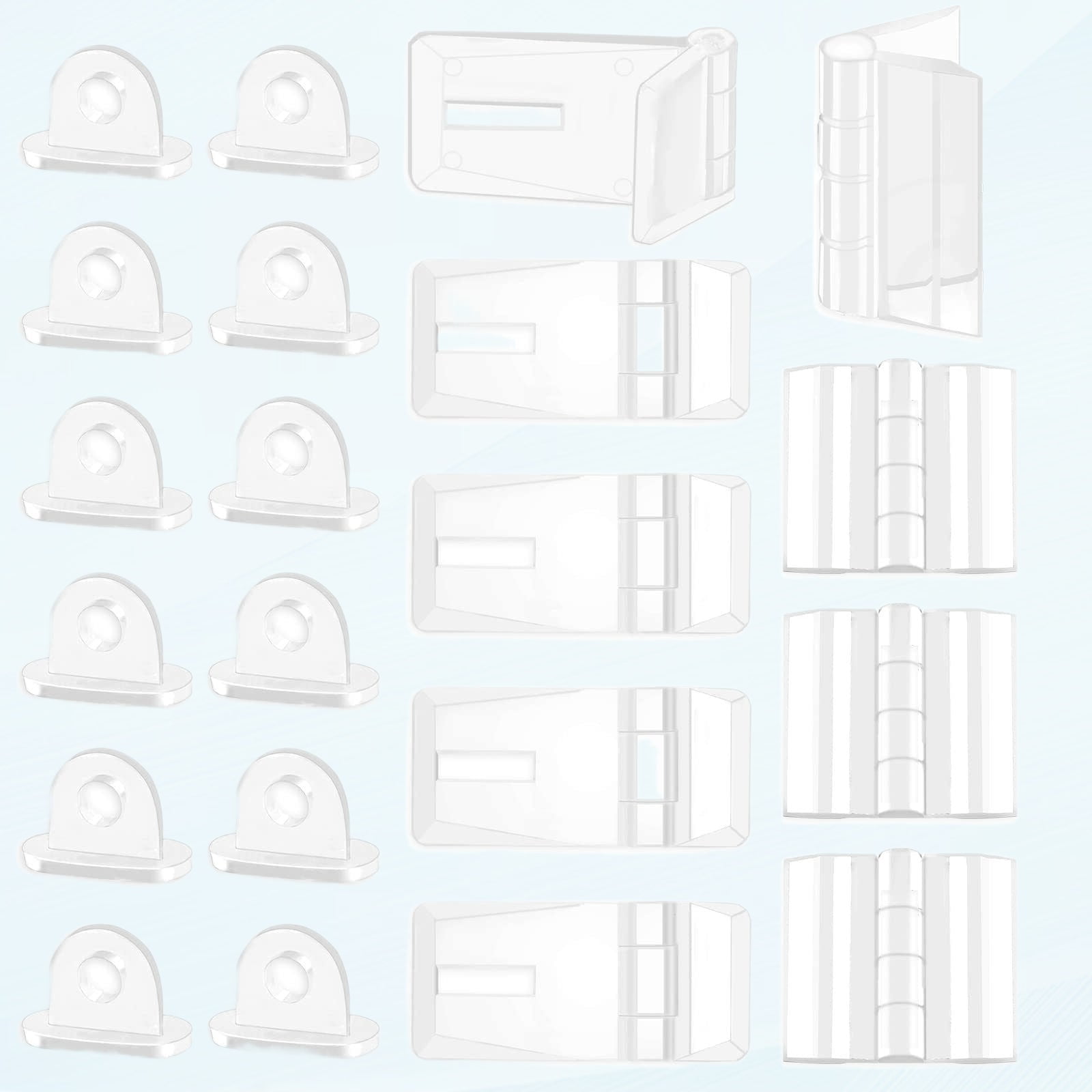 60Pcs Mini Acrylic Hinges and Clear Acrylic Hinge with Buckle Lock ...