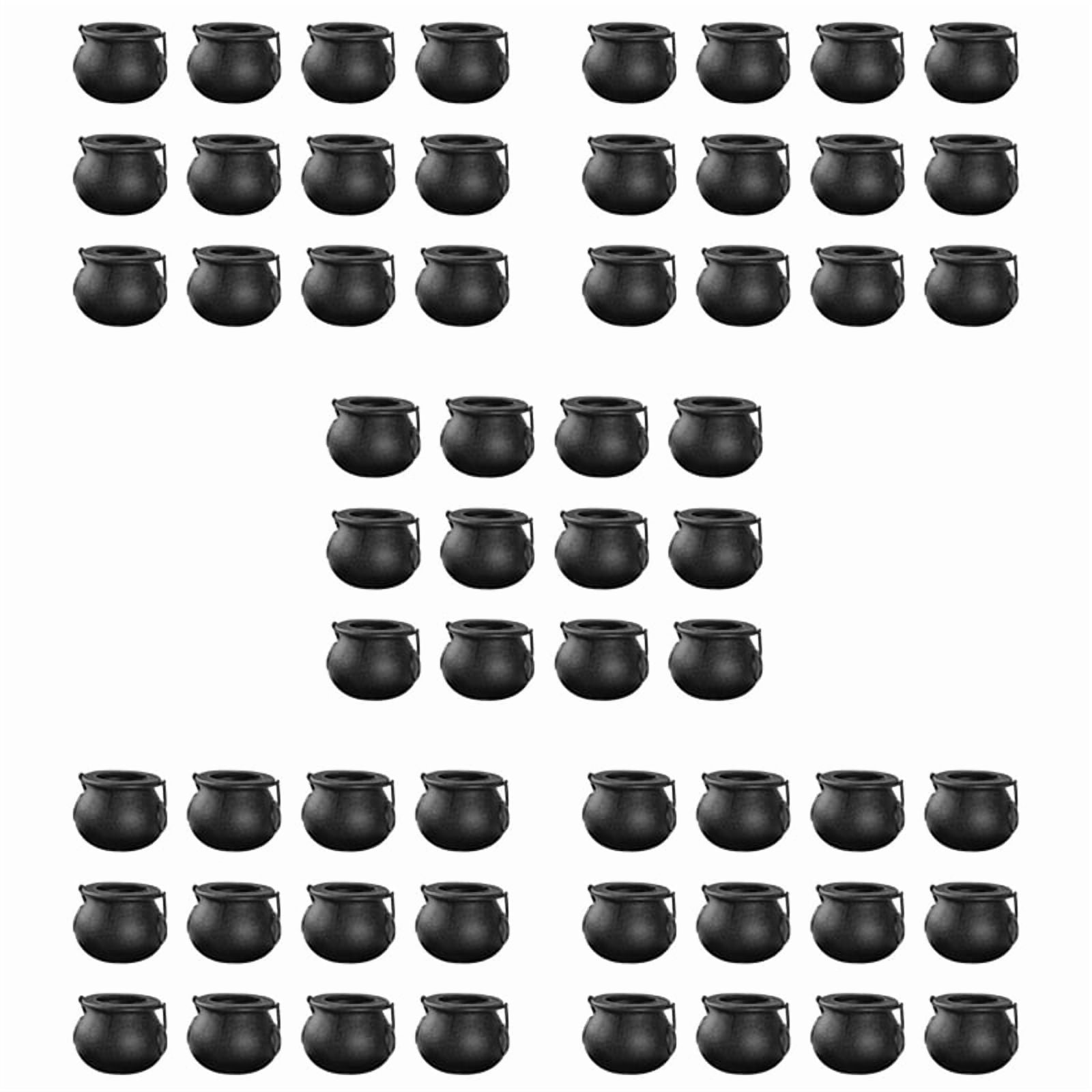 60Pcs Mini Black Cauldron with Handle Halloween Mini Witch Cauldron ...