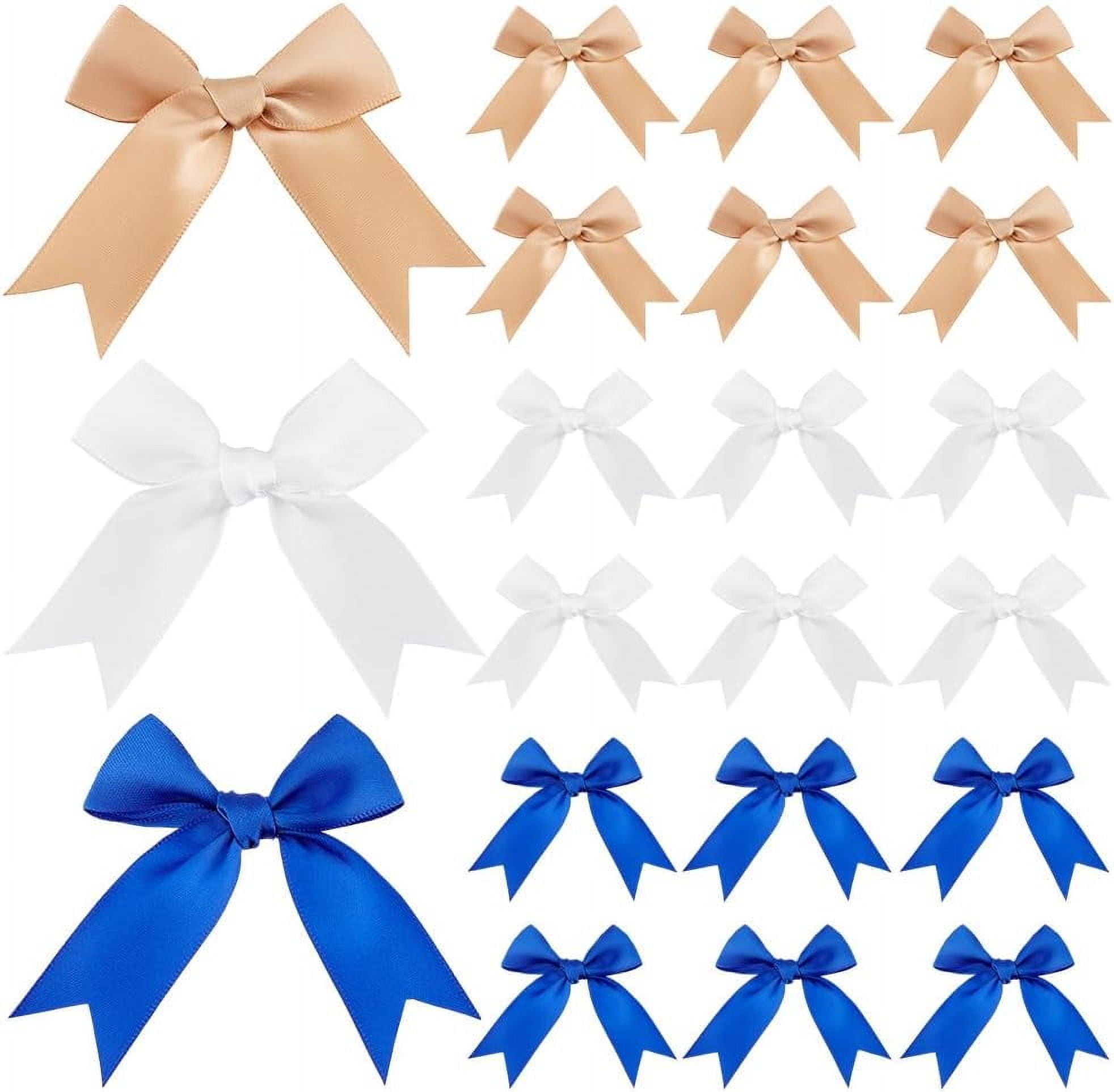 60Pcs Mini Satin Ribbon Twist Tie Bows 3 Colors Pretied Bows for Treat ...