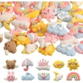 60Pcs Opaque Resin Cabochons DIY Accessories Envelope Cloud Sun Moon ...