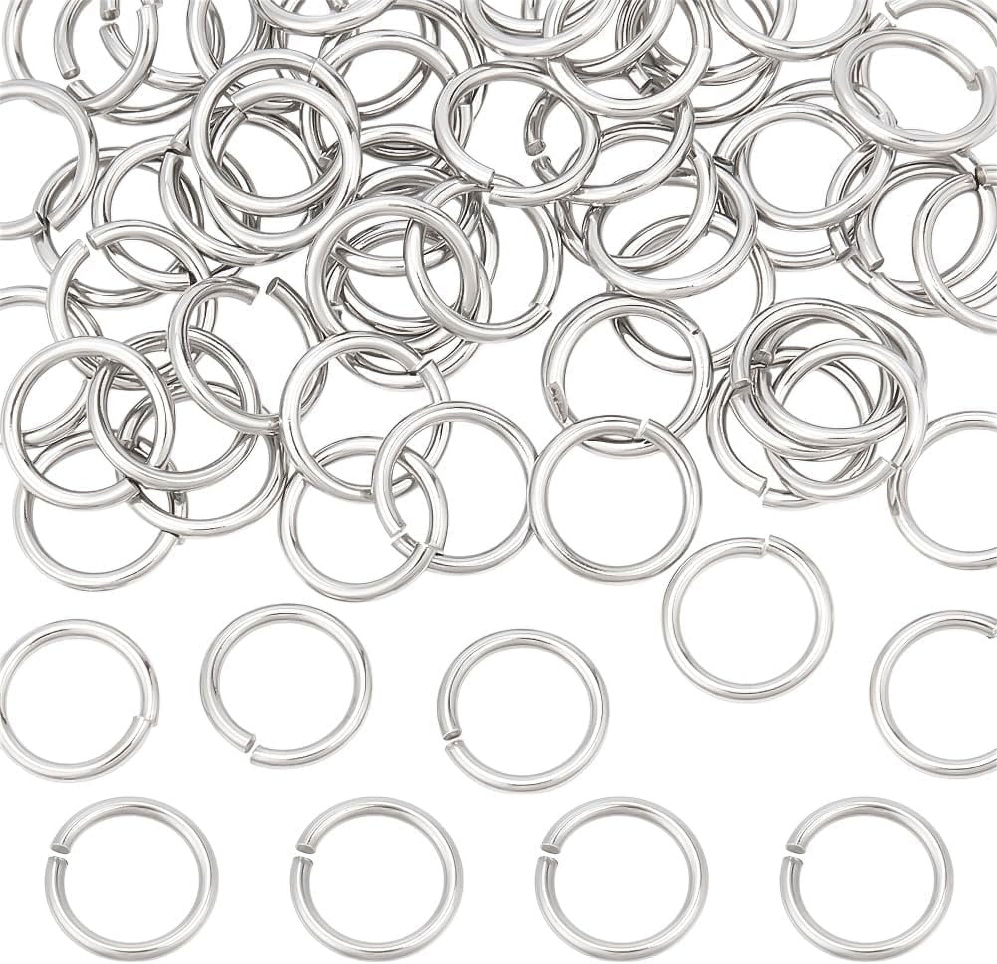 60Pcs Open Jumps Rings 12mm Stainless Steel Round Connector Rings Metal ...