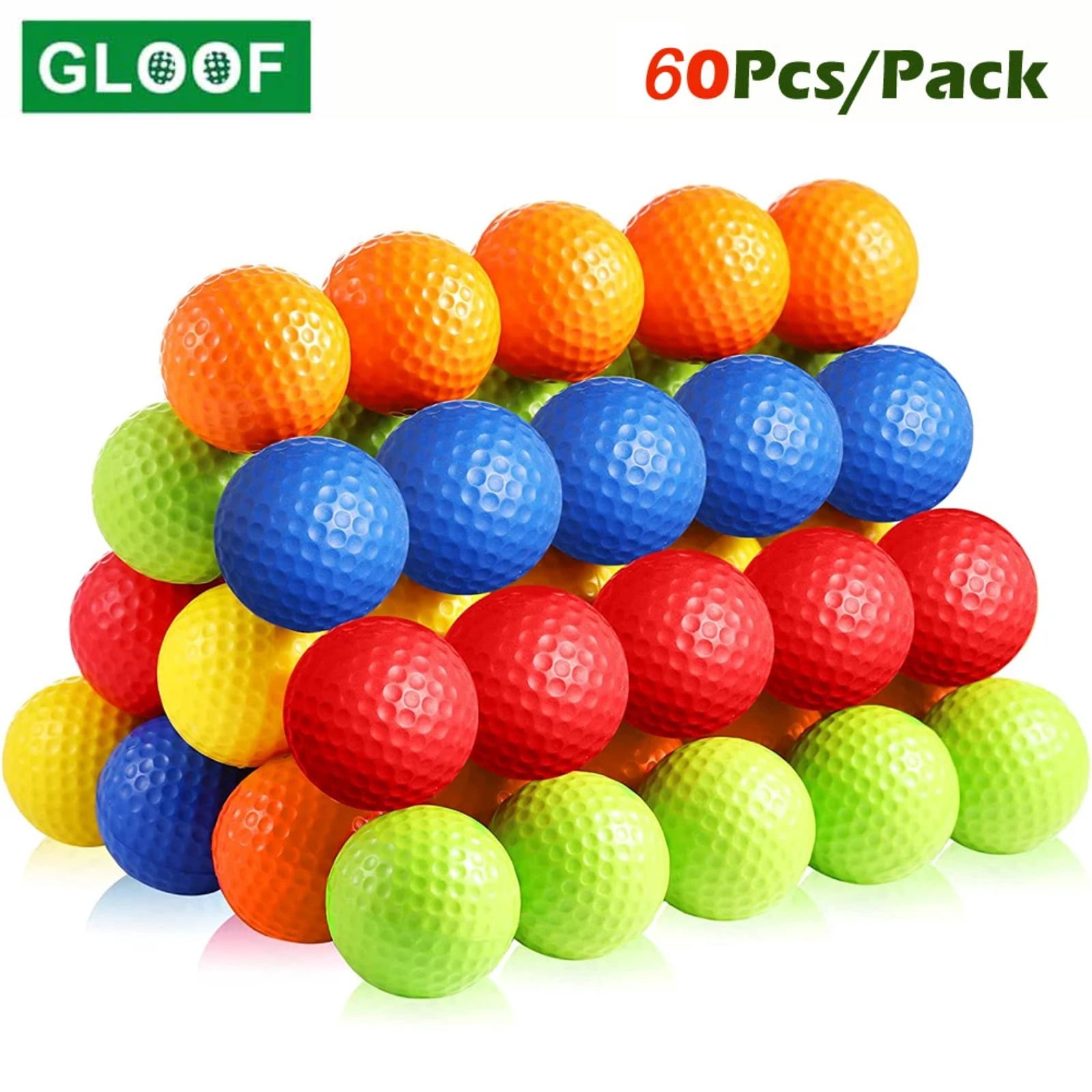 60Pcs/Pack PE Plastic Golf Practice Balls Realistic Feel Flight ...