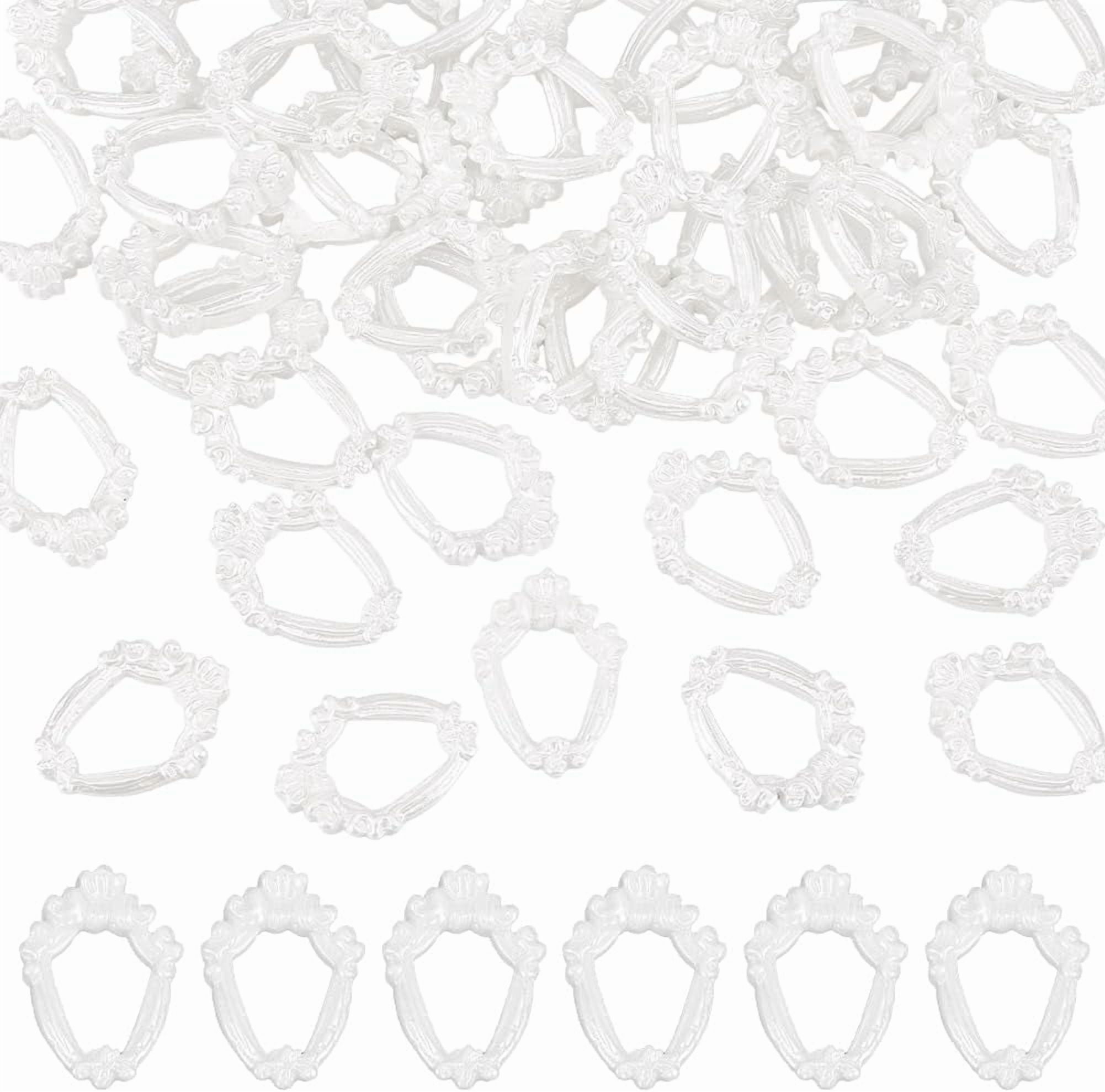 60Pcs Photo Frame Resin Charms Mini Photo Frame Pendants White Picture ...