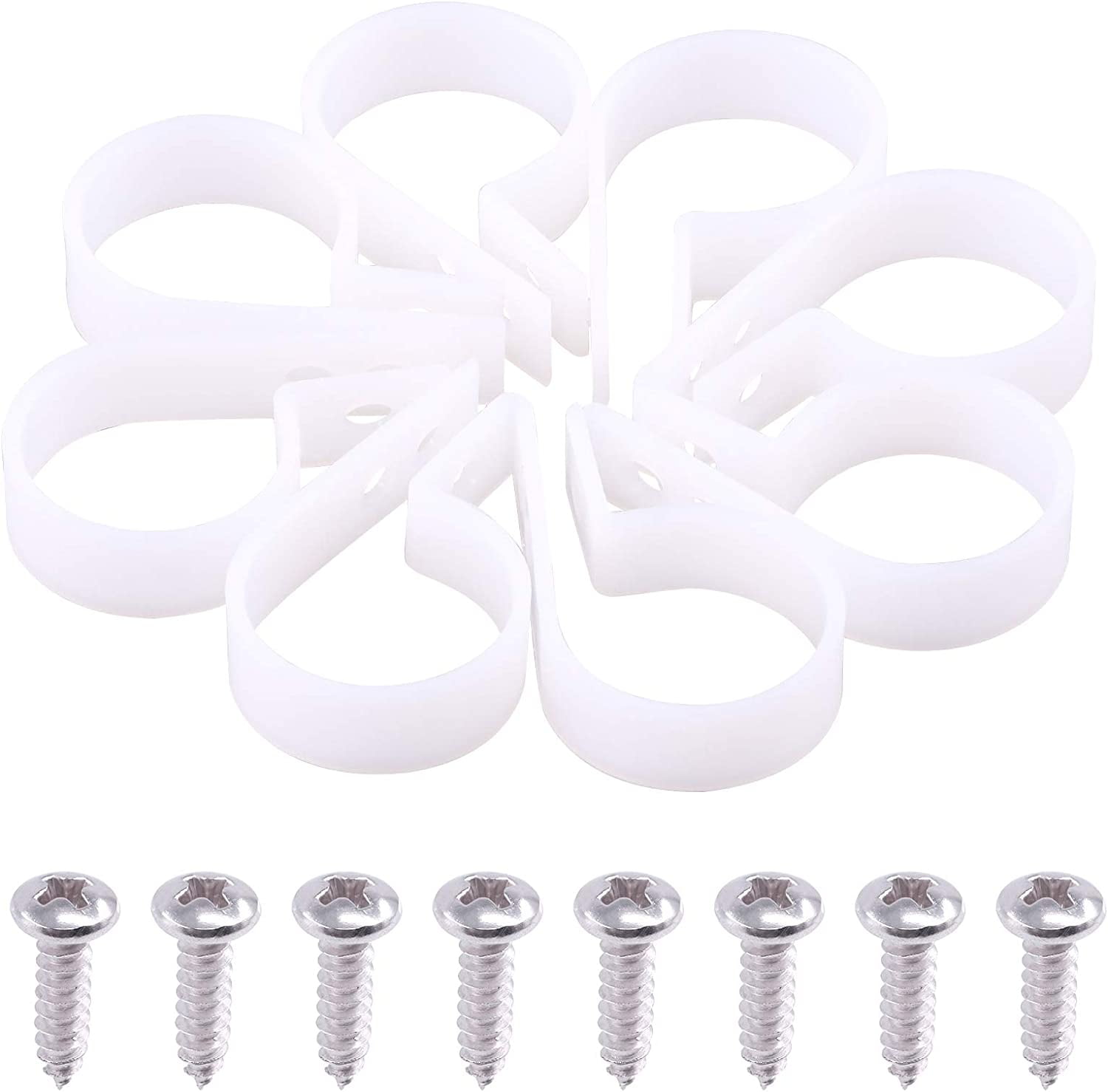 60Pcs Plastic Cable Clamp R Type Screw Mounting Cord Fastener Cable ...