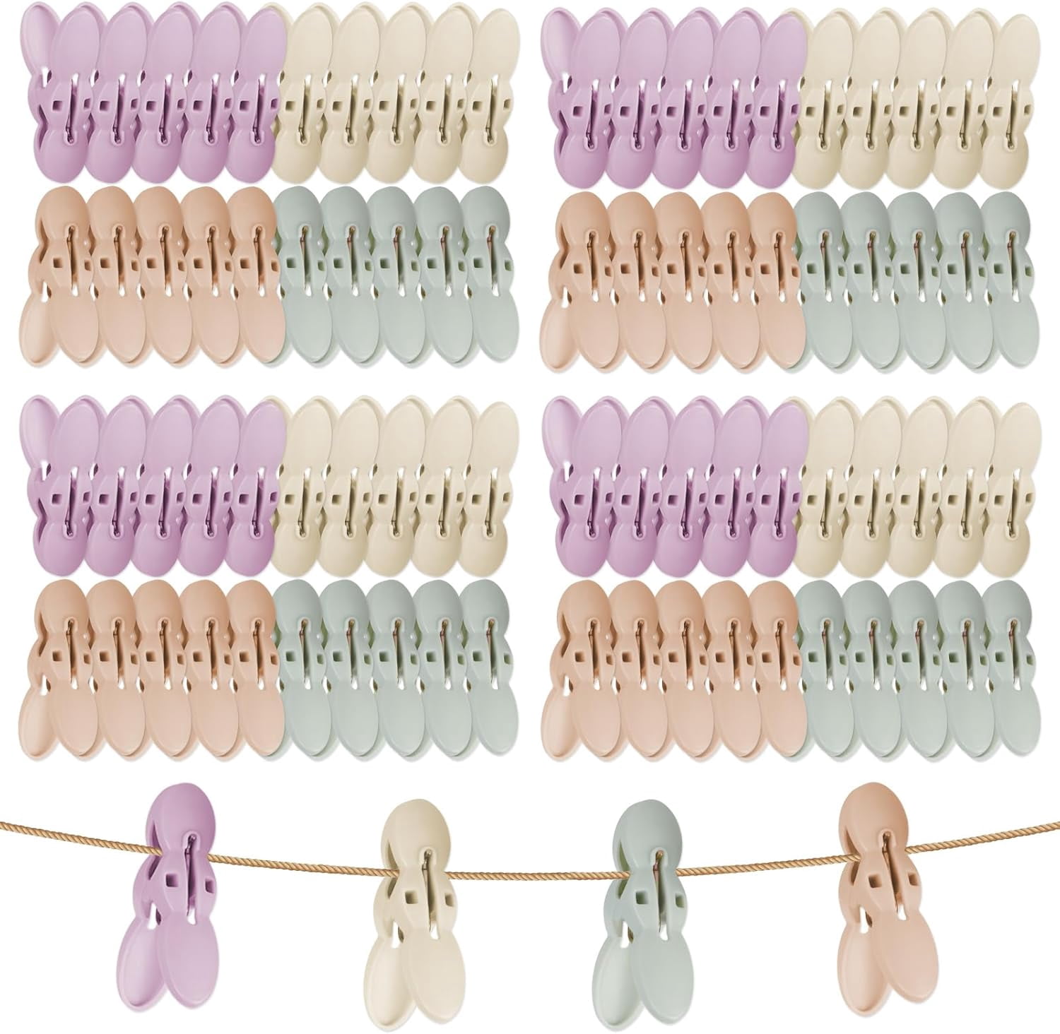 60Pcs Plastic Clothespins, Colored Clothes Pins Laundry Clips for ...