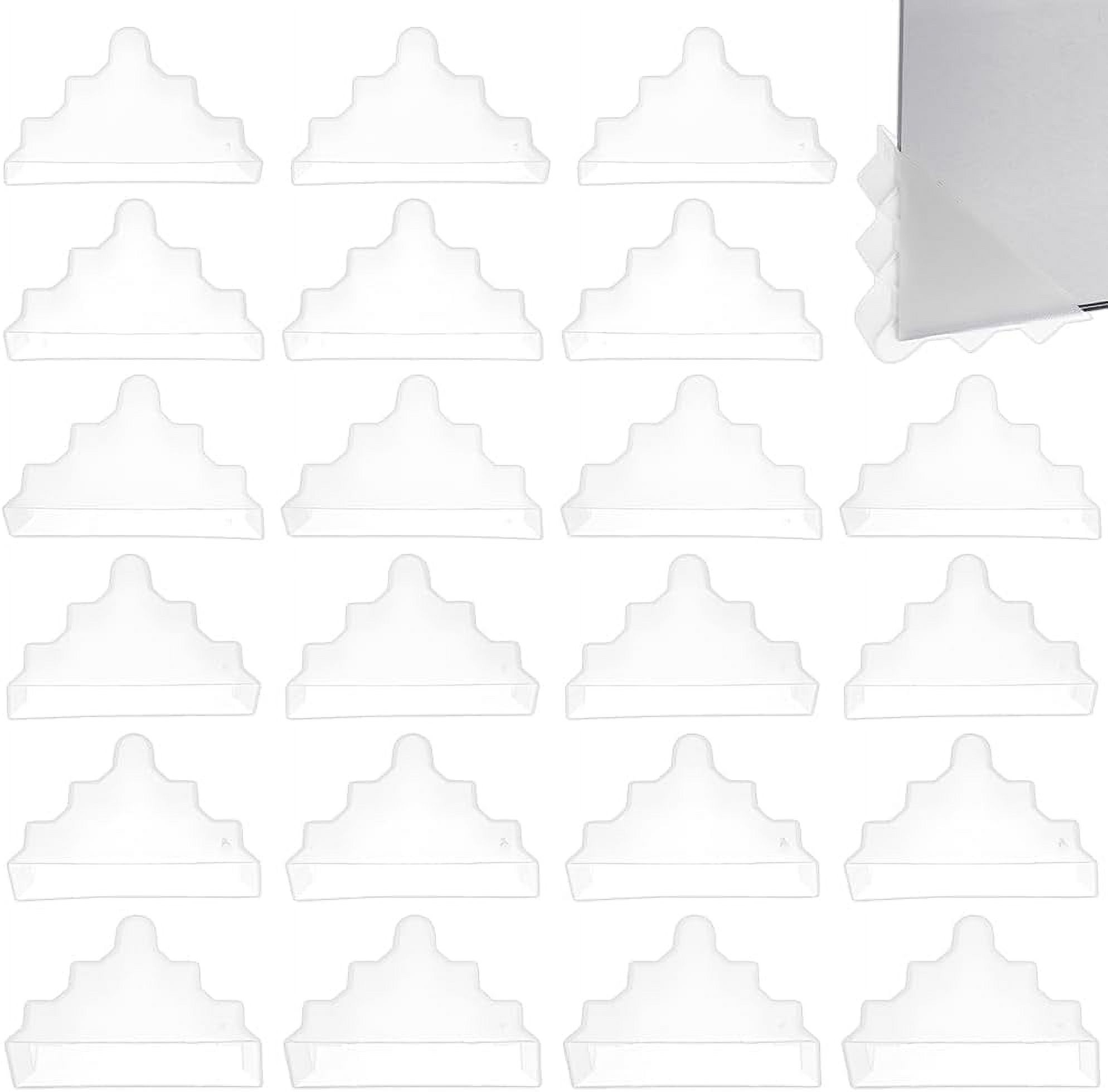 60Pcs Plastic Corner Protectors 6 Sizes White Triangle Edge Corner ...