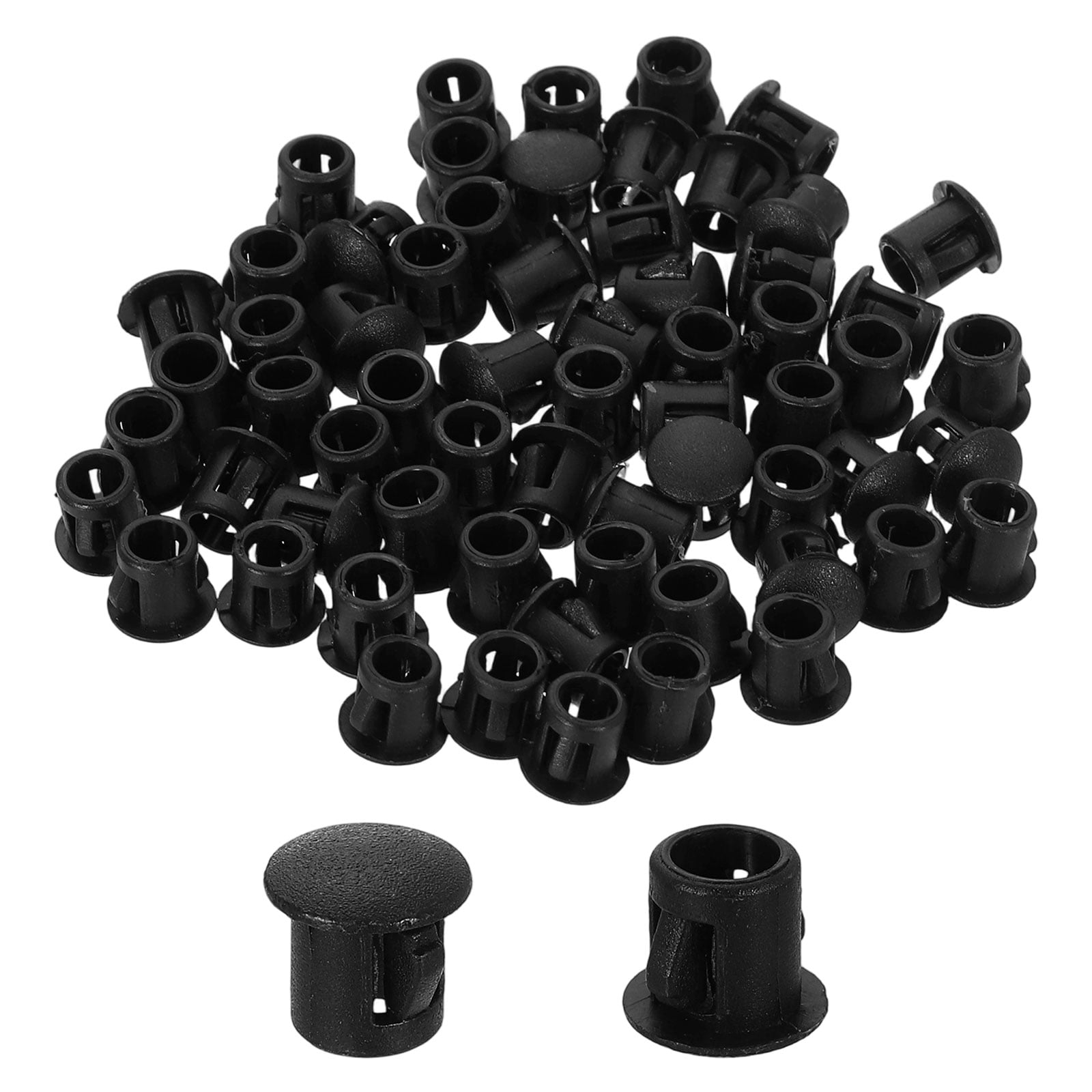 60Pcs Plastic Hole Plugs, 6mm(1/4") Flush Type Panel Plugs, Round Snap ...