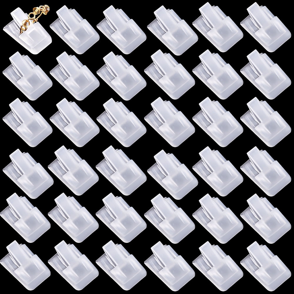 60Pcs Plastic Ring Holder Ring Display Stand Rectangle Clear 2.4x1 ...